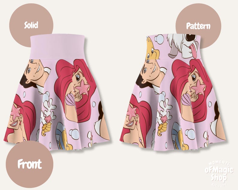 Purple Mermaid & Friends Run Skirt | Women's Magical Skater Skirt - Etsy