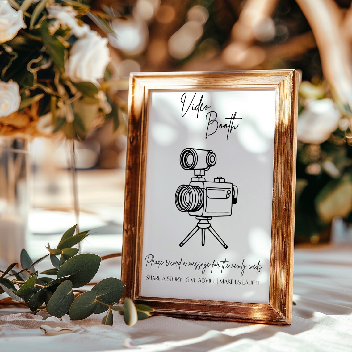 Wedding Video Booth Sign | Video Booth Wedding Guest Book Template Sign ...