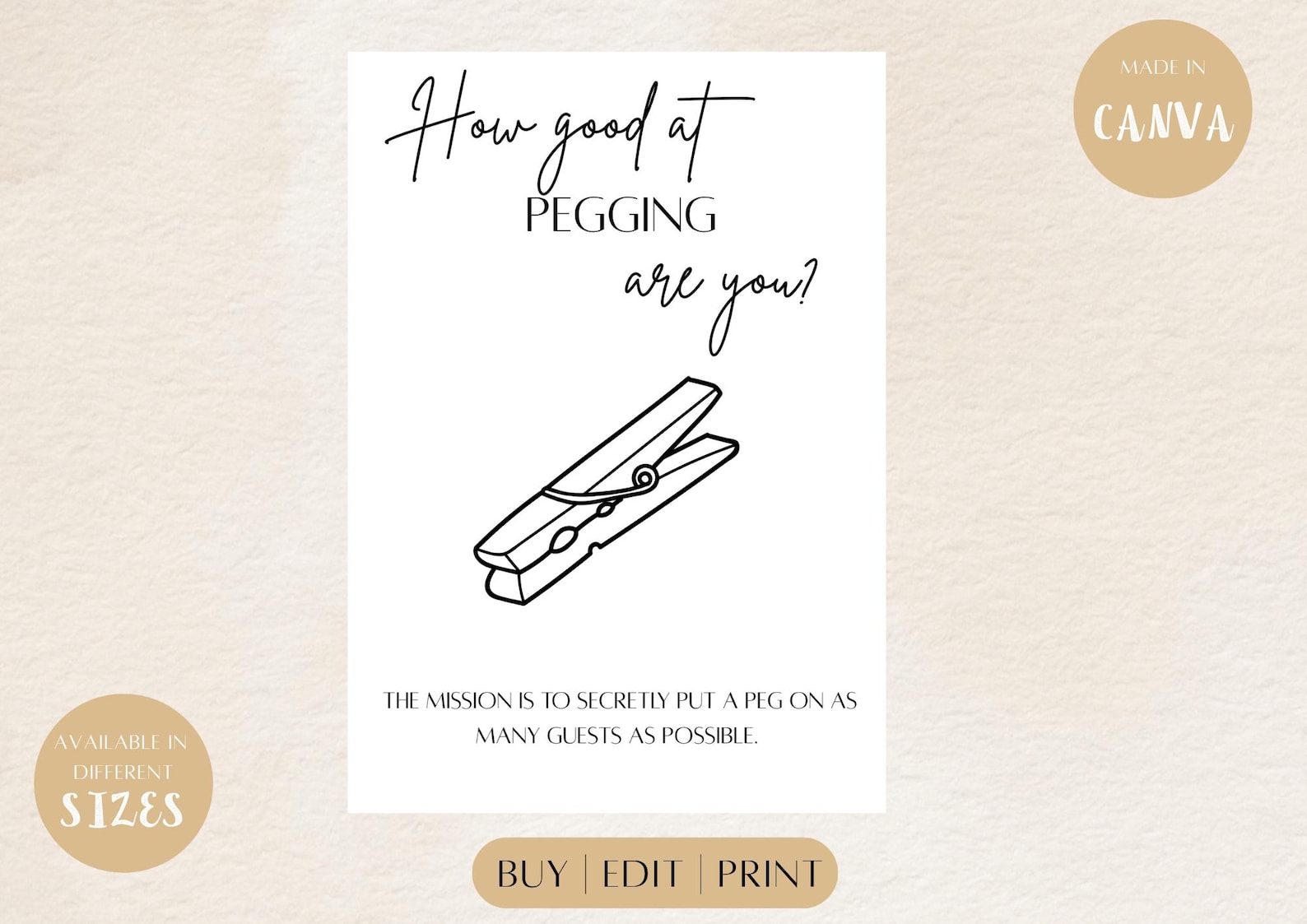 Wedding Peg Game Sign | Interactive Wedding Game| Fun Table Activity ...
