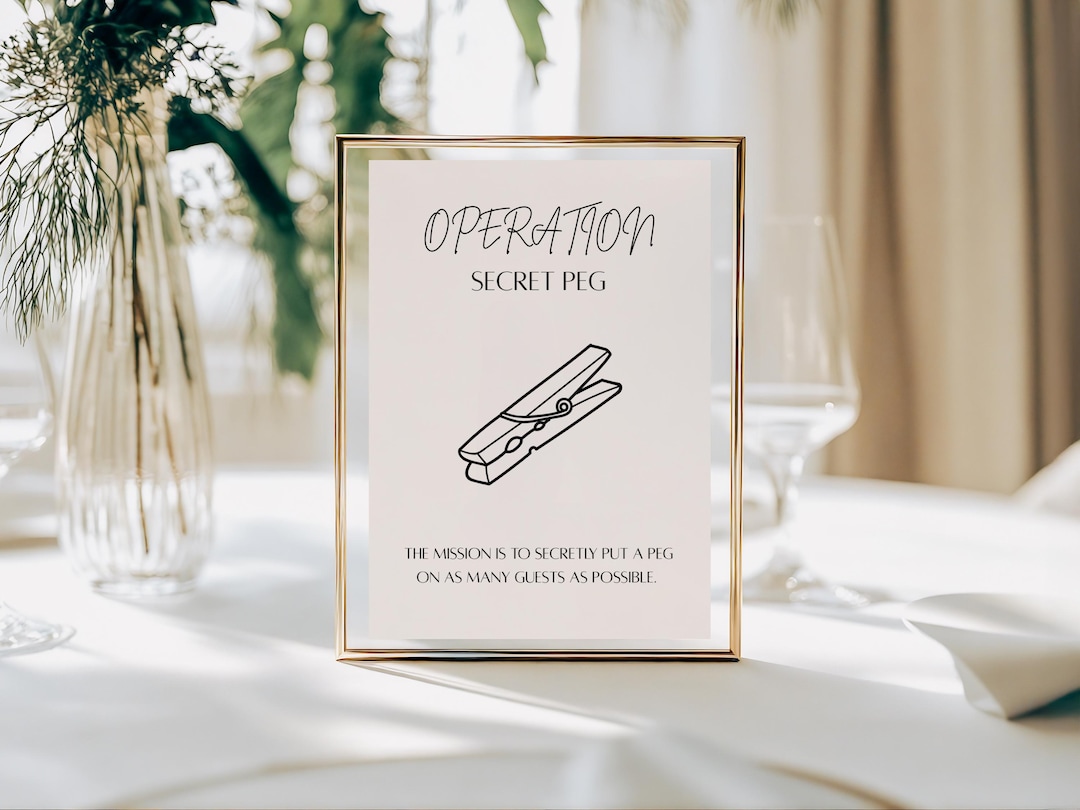 Wedding Peg Game Sign | Clip the Peg Game | Printable Peg Wedding Game ...