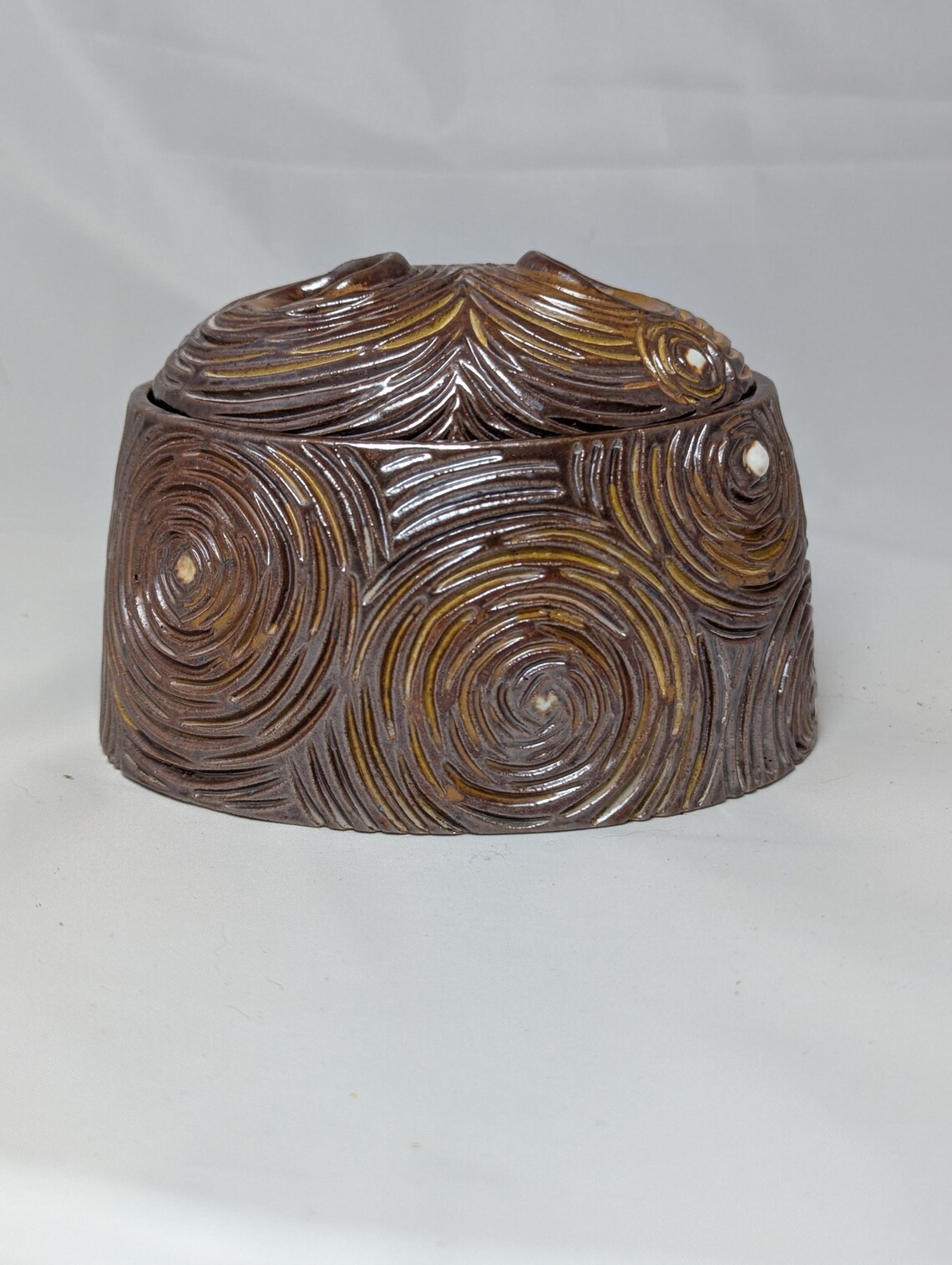 Soda Fired Ceramic Vessel – Carved Swirl Texture With Flashing Slip - Etsy