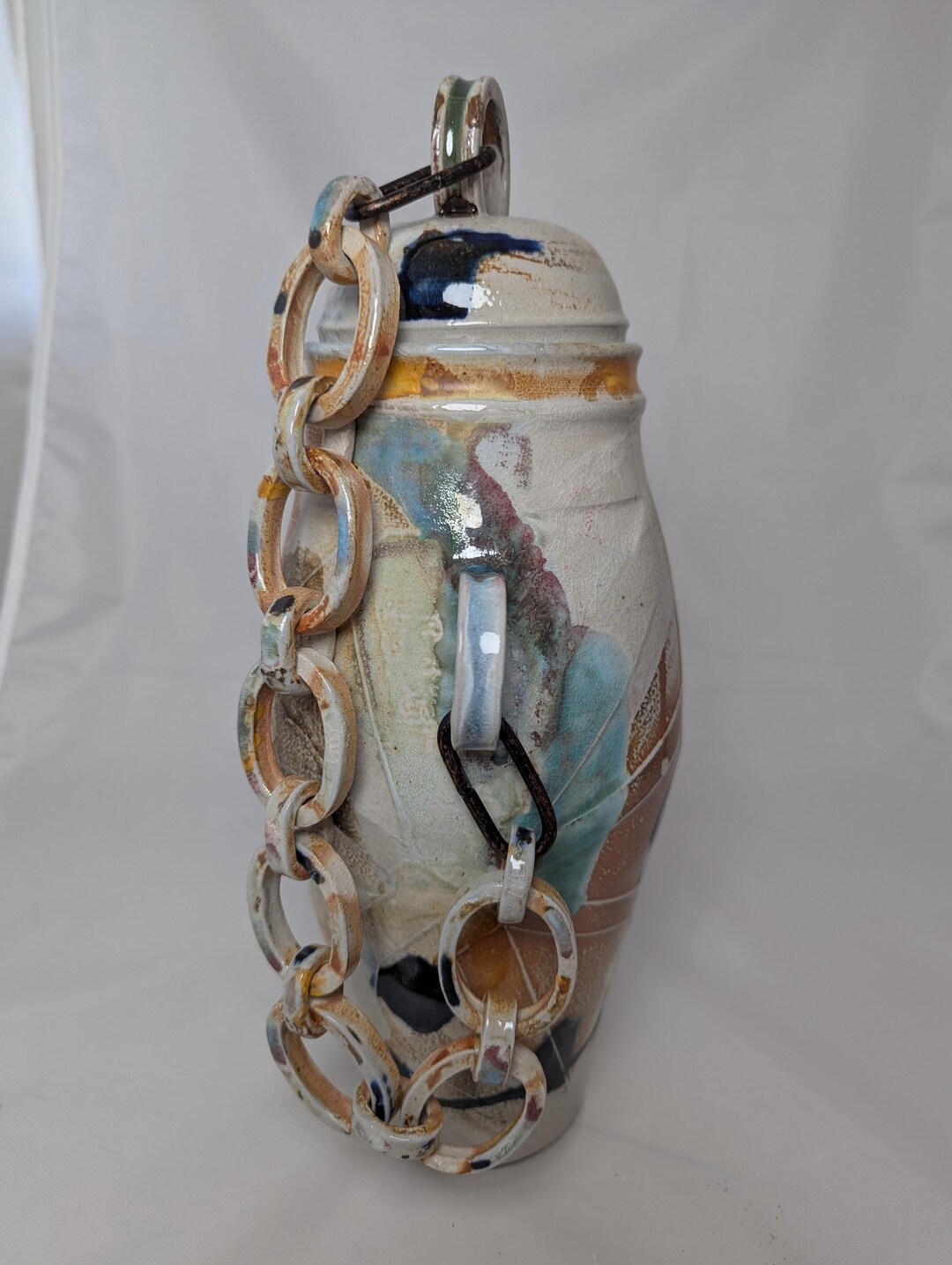 Ceramic Art Vase With Sculptural Chain - Etsy