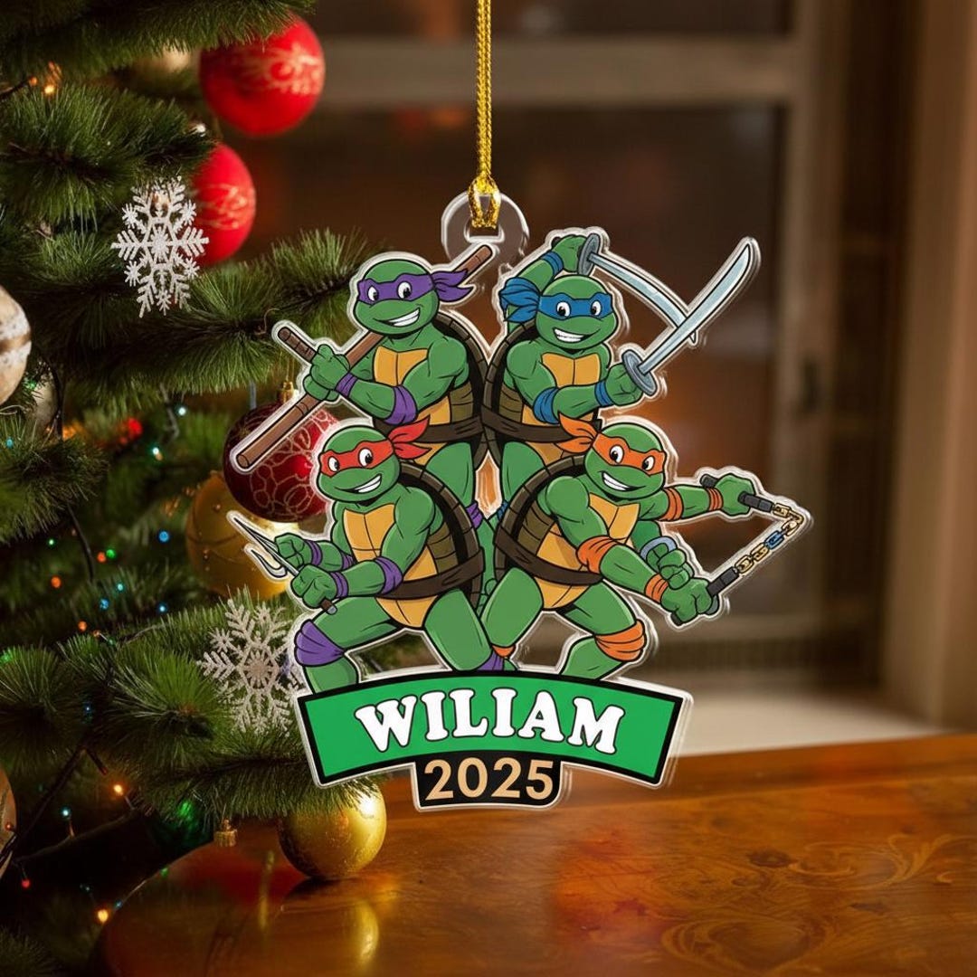 Personalized Ninja Turtles Christmas Ornament, Acrylic Xmas Decor - Etsy