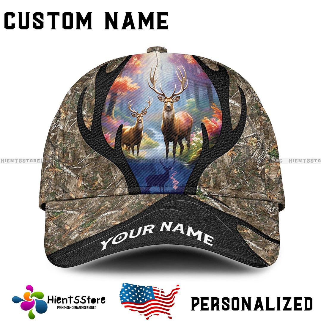 Custom Name Deer Hunting Hat With Name – Camo Buck Cap for Hunters ...