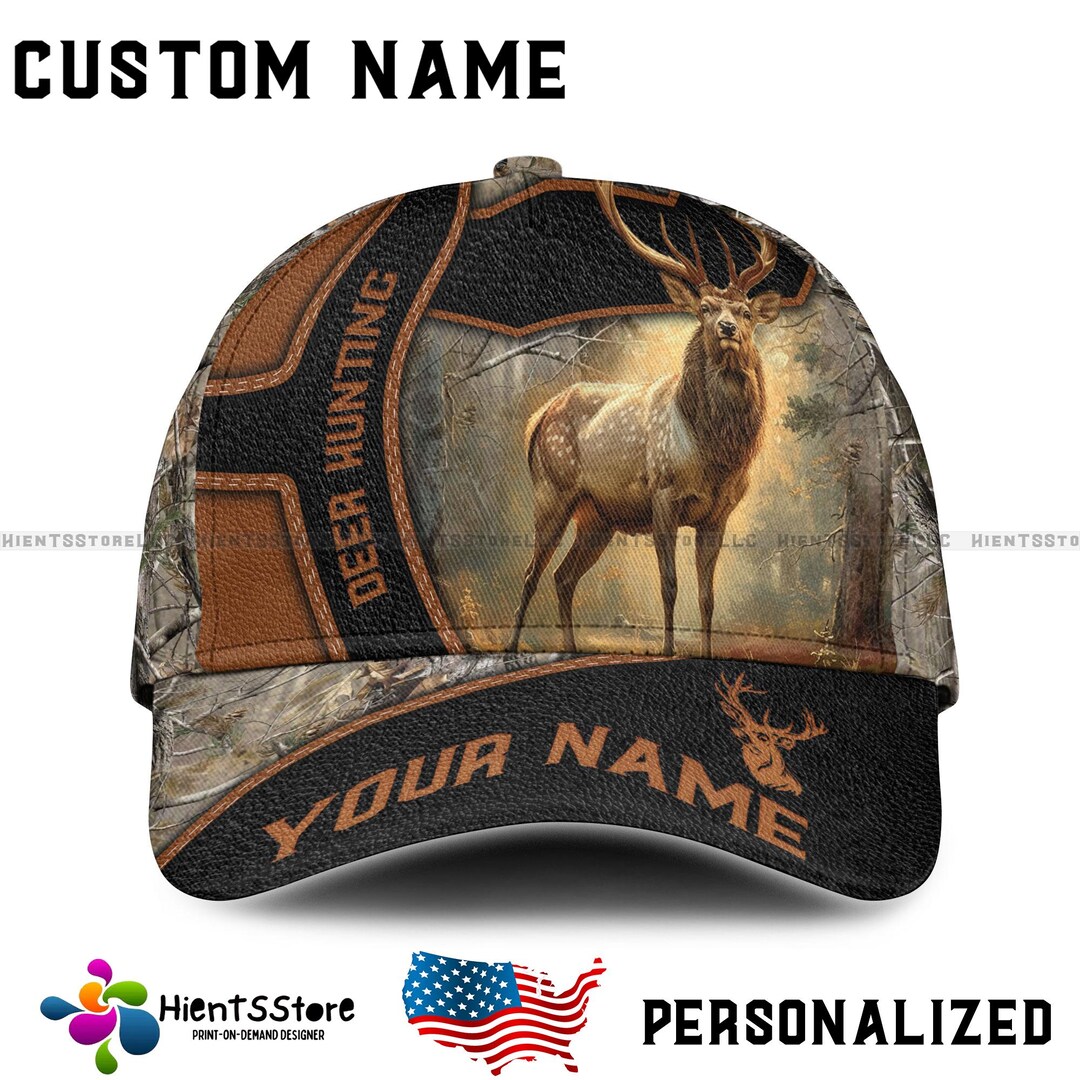 Custom Name Deer Hunting Hat for Men - Personalized Name Camo Cap With ...