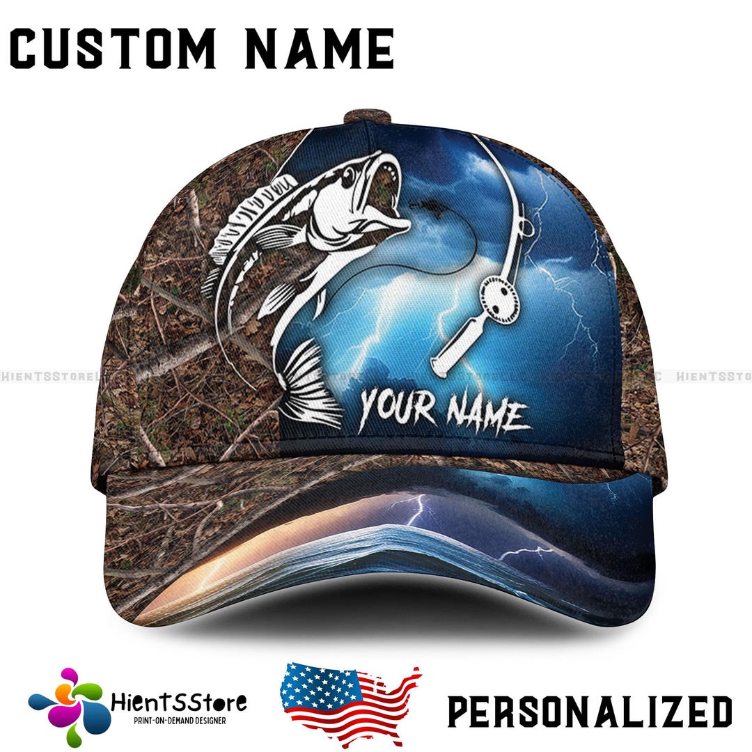 Custom Name Fishing Cap, Personalized Bass Fishing Cap, Outdoor Gear ...