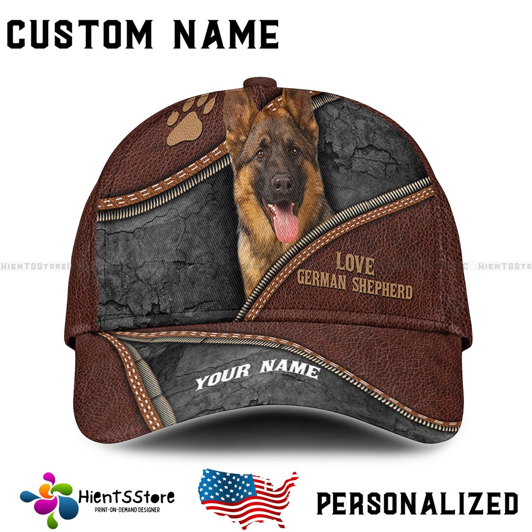 Custom Name German Shepherd Hat, Custom Dog Lover Cap, Camo Baseball ...