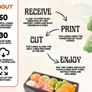 Sushi Party Memory Game, Fun Printable Activity for Kids & Adults ...