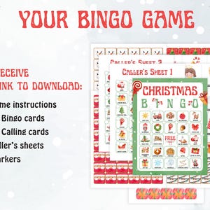 Christmas Bingo for Kids & Family Fun, Printable Christmas Game, 50 ...