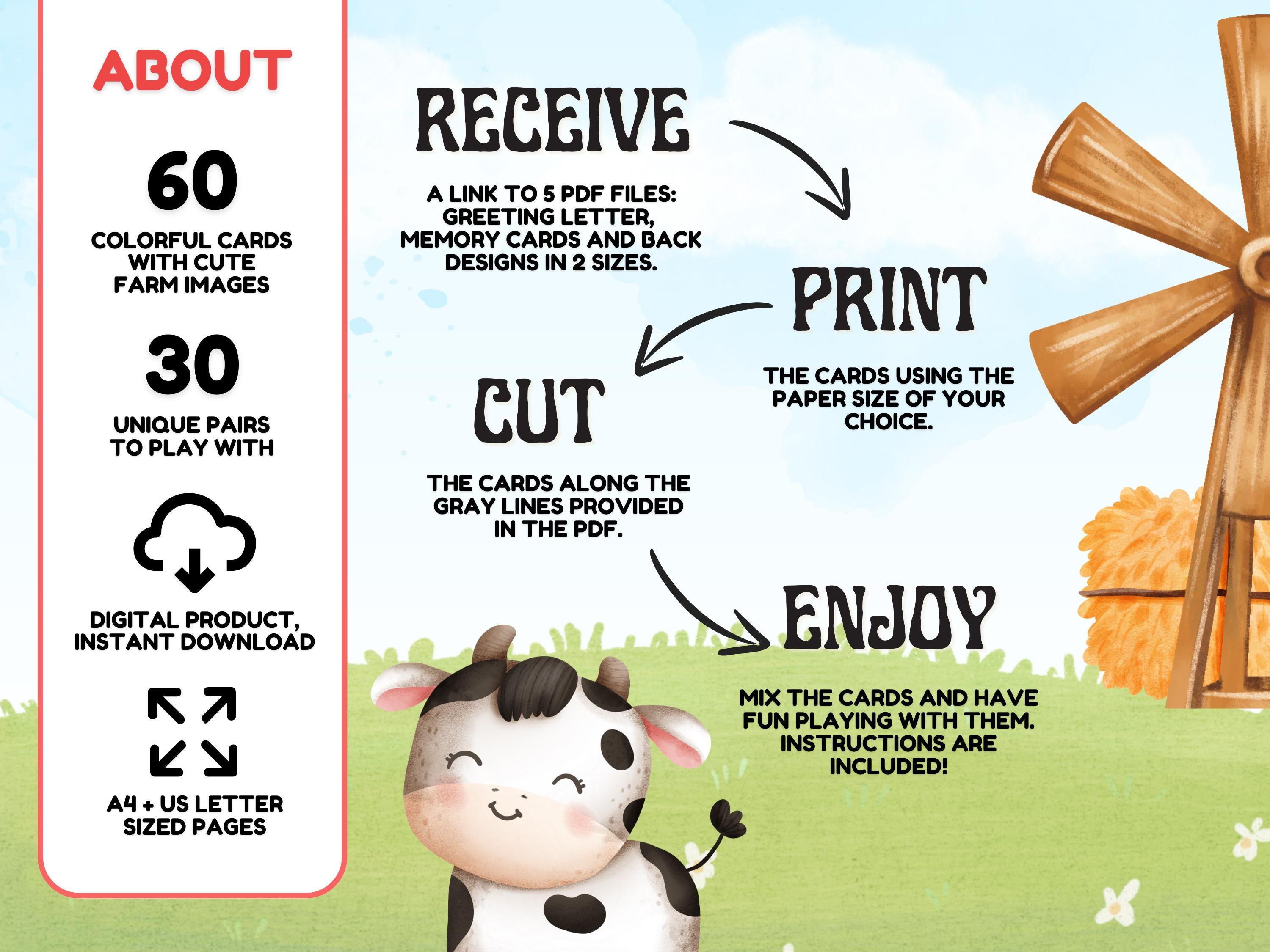 Printable Farm Memory Game – Fun Animal Matching Activity for Kids ...