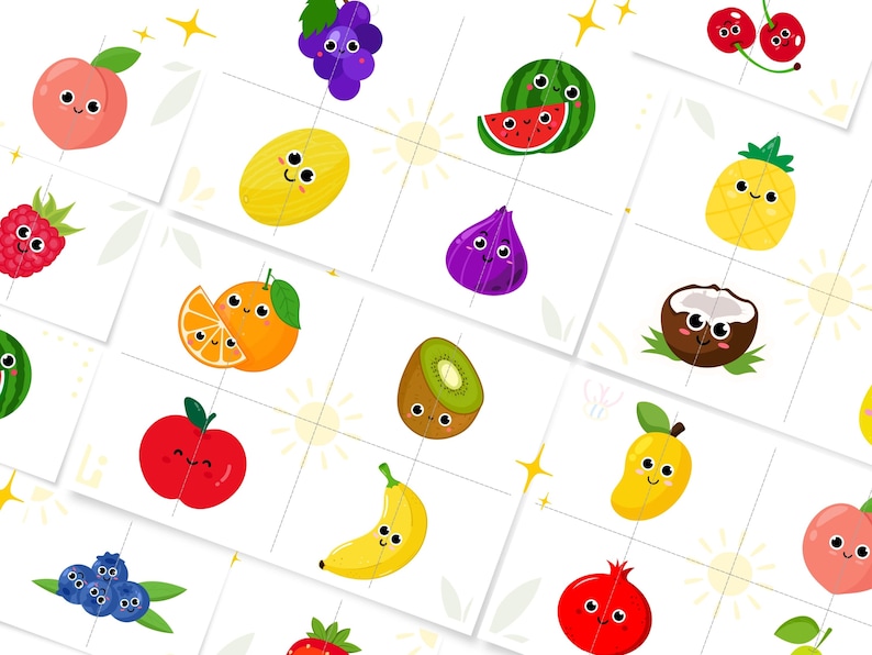 Fruit Matching Game: Printable Puzzle for Toddlers (instant Download ...