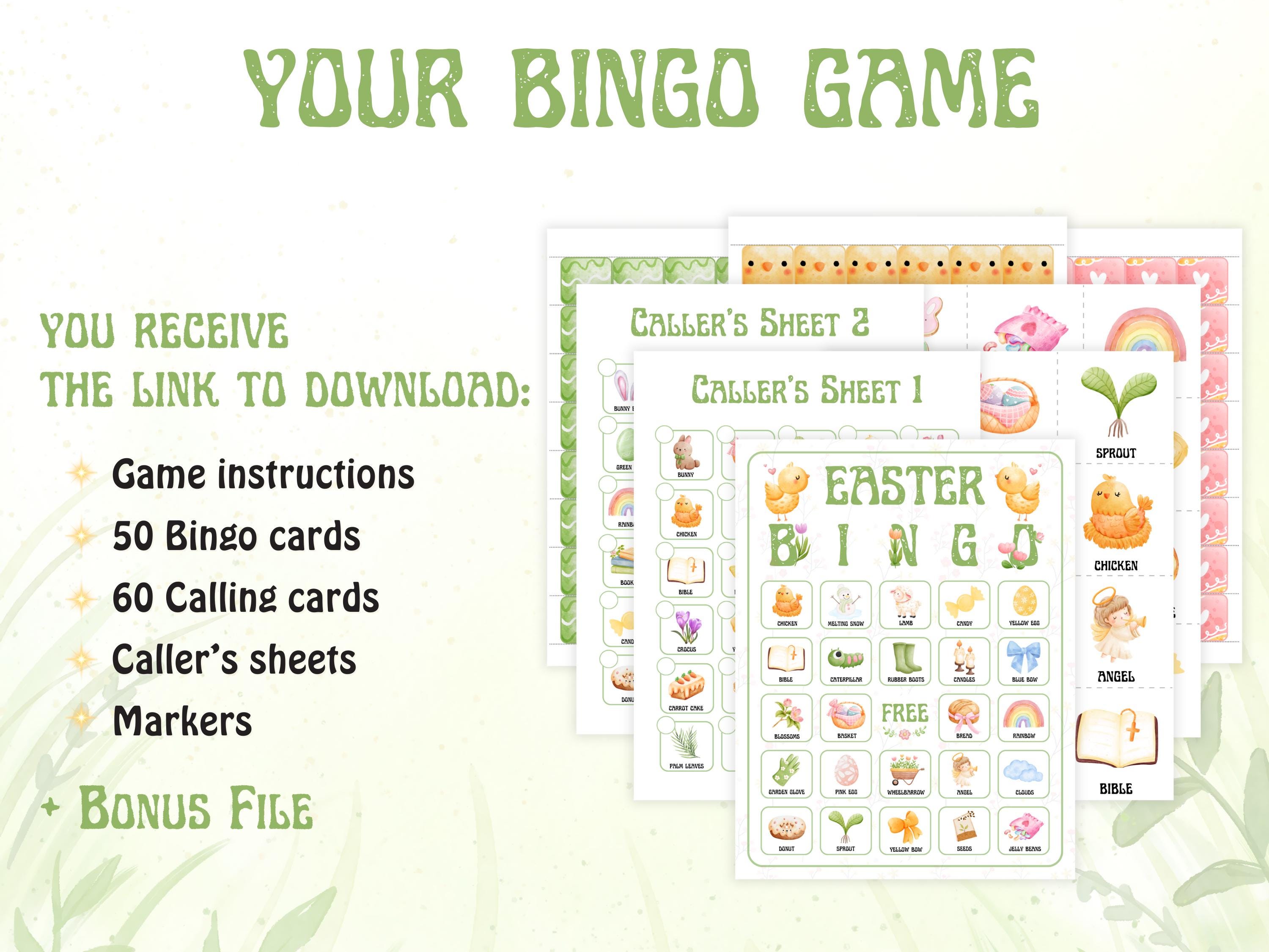 50 Easter Bingo Cards, Printable Spring Bingo, Easter Party Game for ...