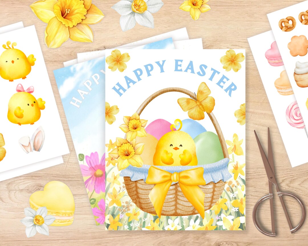 Easter Cut & Paste Activity, Happy Easter Card, Spring Crafts for Kids ...