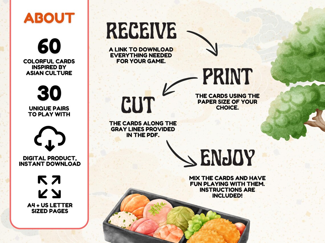 Sushi Party Memory Game, Asian Oriental Themed Party, Printable ...