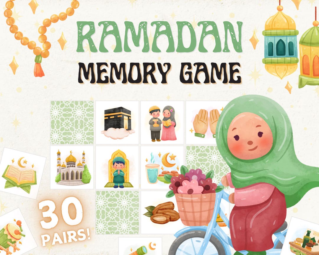 Ramadan Memory Game: Islamic Learning Activity (instant Download, PDF ...