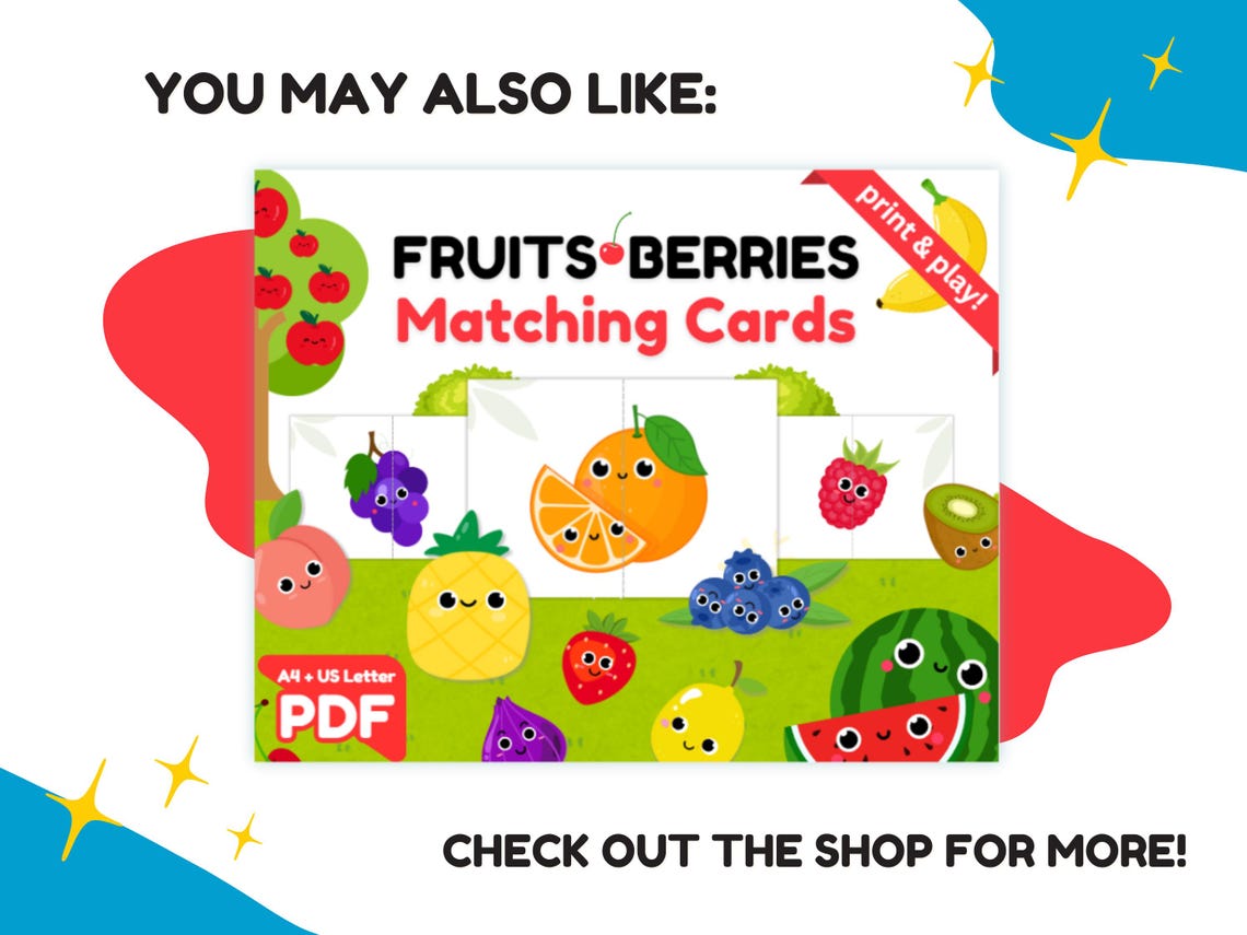 Vegetables Matching Cards, Printable Matching Game for Toddlers & Kids ...