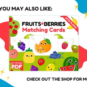 Vegetables Matching Cards, Printable Matching Game for Toddlers & Kids ...