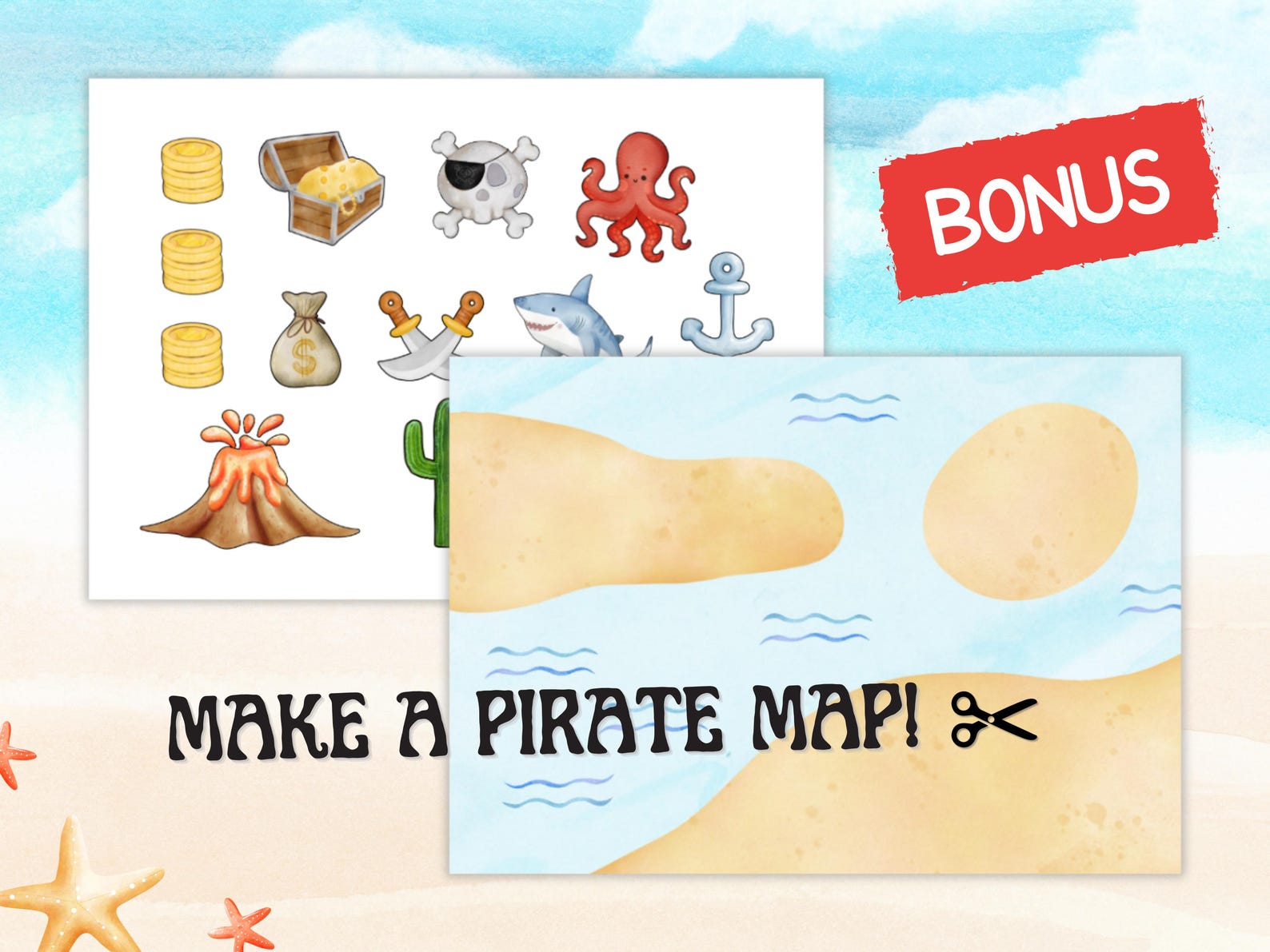 Printable Pirate Memory Game & Treasure Map - Fun Matching Activity for ...