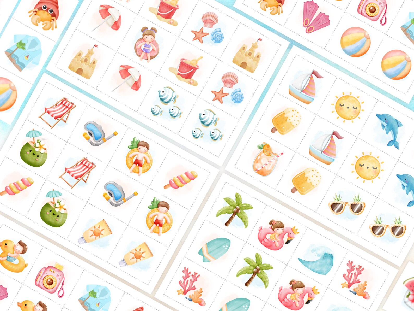 Printable Summer Memory Game, Fun Holiday Activity for Kids, Matching ...