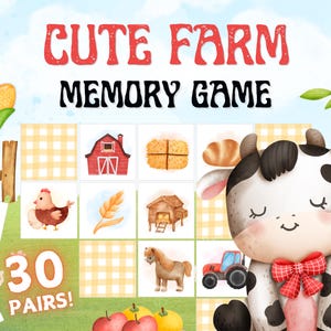 Printable Farm Memory Game – Fun Animal Matching Activity for Kids ...