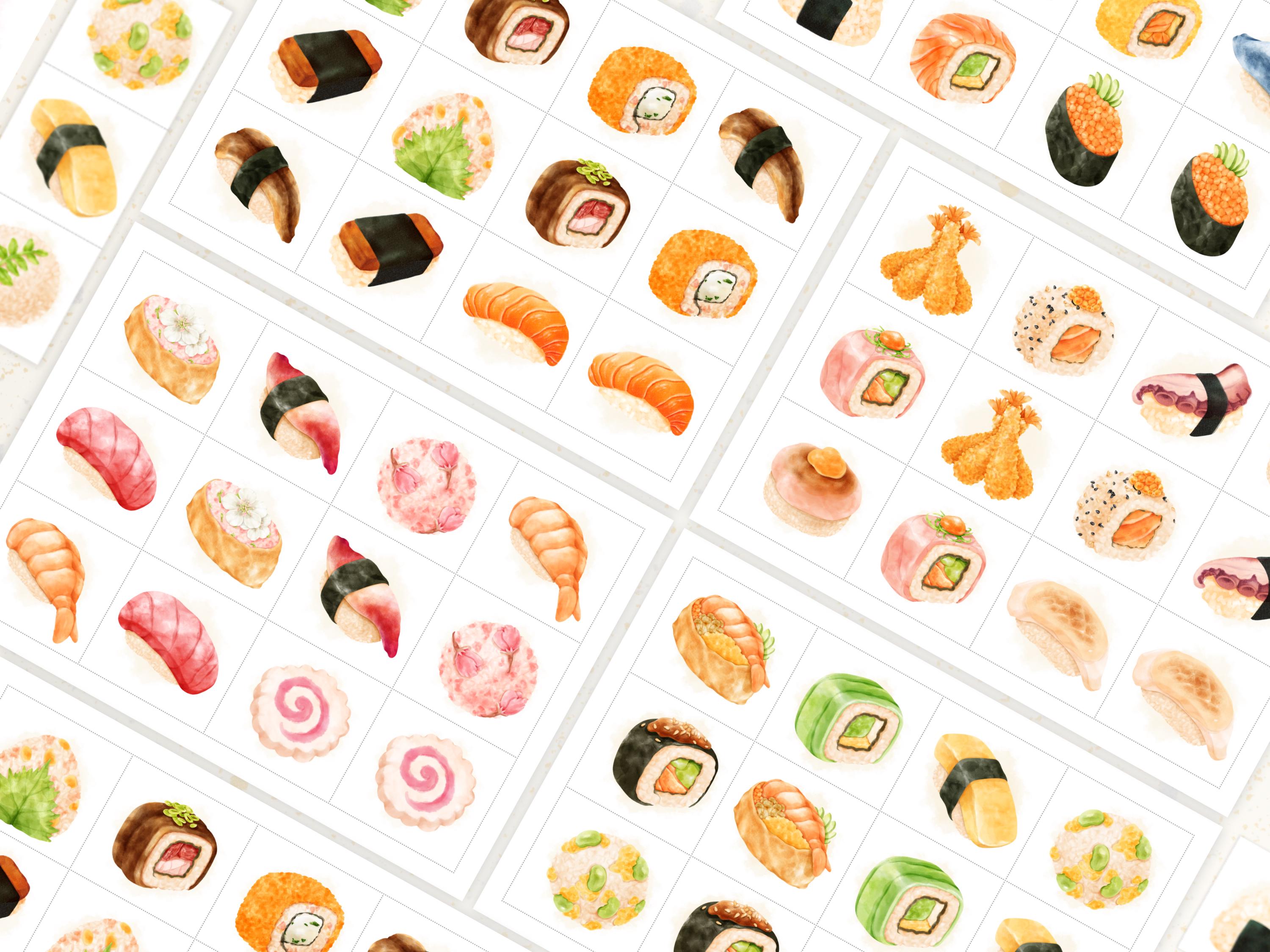 Sushi Party Memory Game, Asian Oriental Themed Party, Printable ...