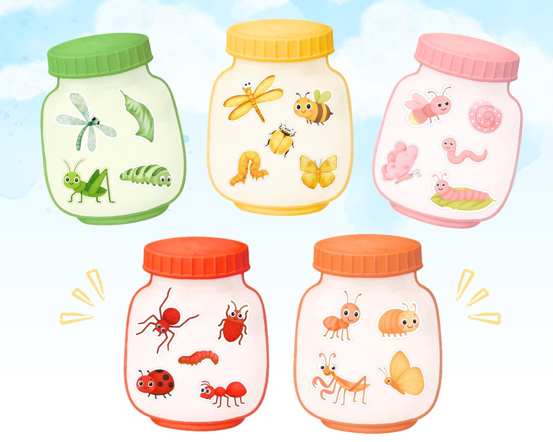 Bugs in Jars Color Sorting Activity: Preschool Learning Game (PDF ...