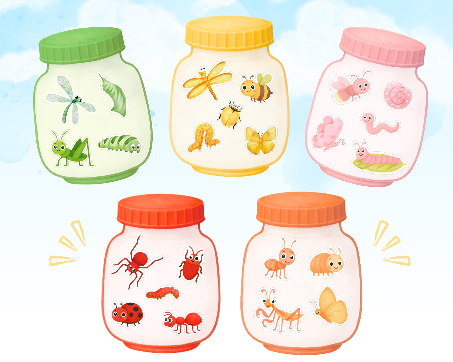 Bugs in Jars Color Sorting Activity: Preschool Learning Game (PDF ...