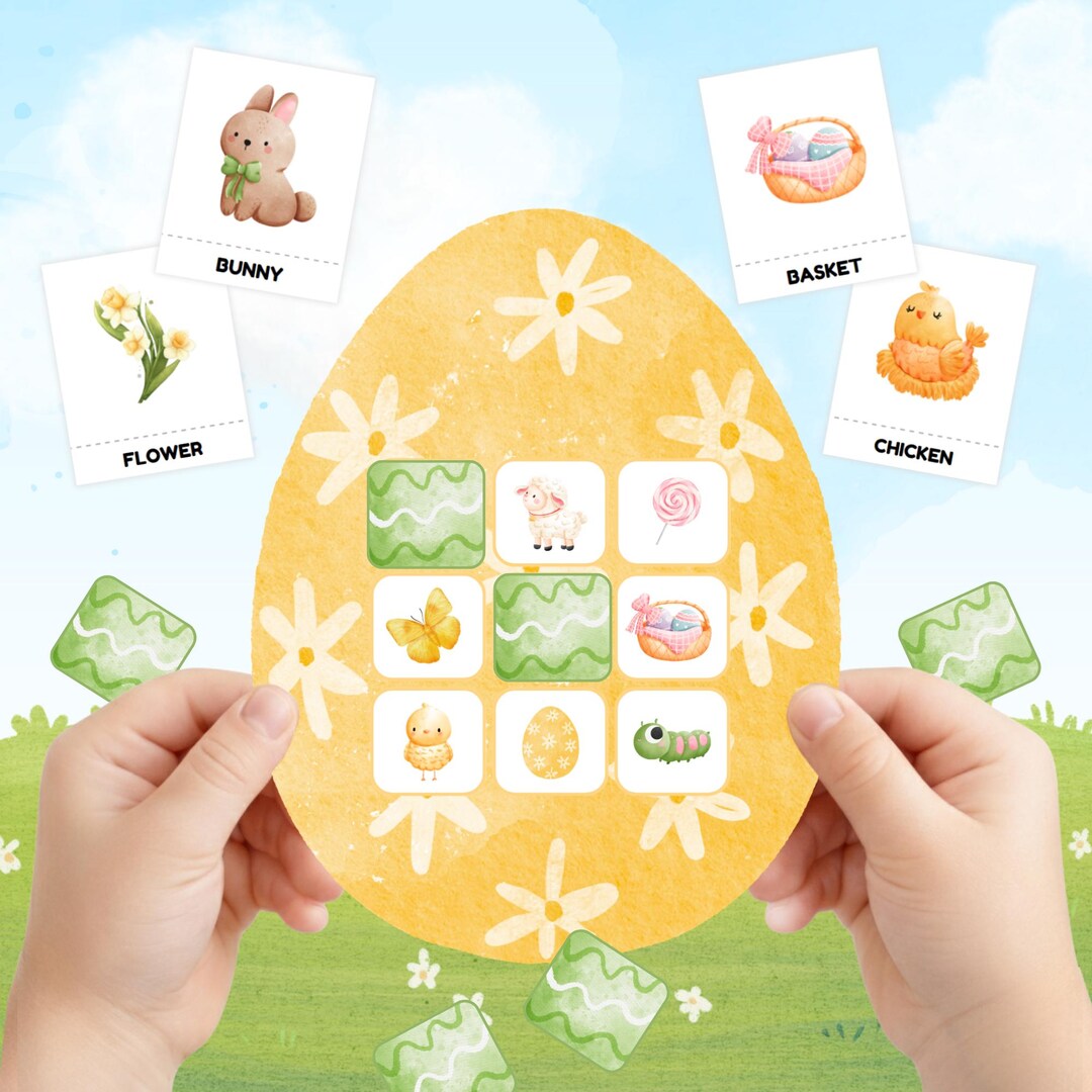 Preschool Easter Bingo Game, Easter Egg Bingo Cards, Toddler ...