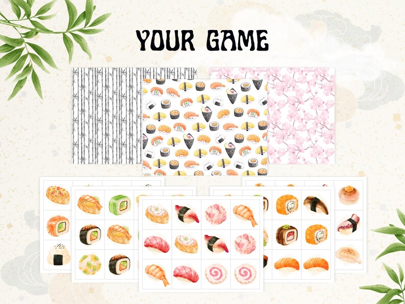 Sushi Party Memory Game, Asian Oriental Themed Party, Printable ...