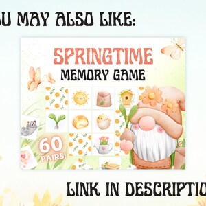 Printable Spring Memory Game, Fun Matching Pairs Activity for Kids ...