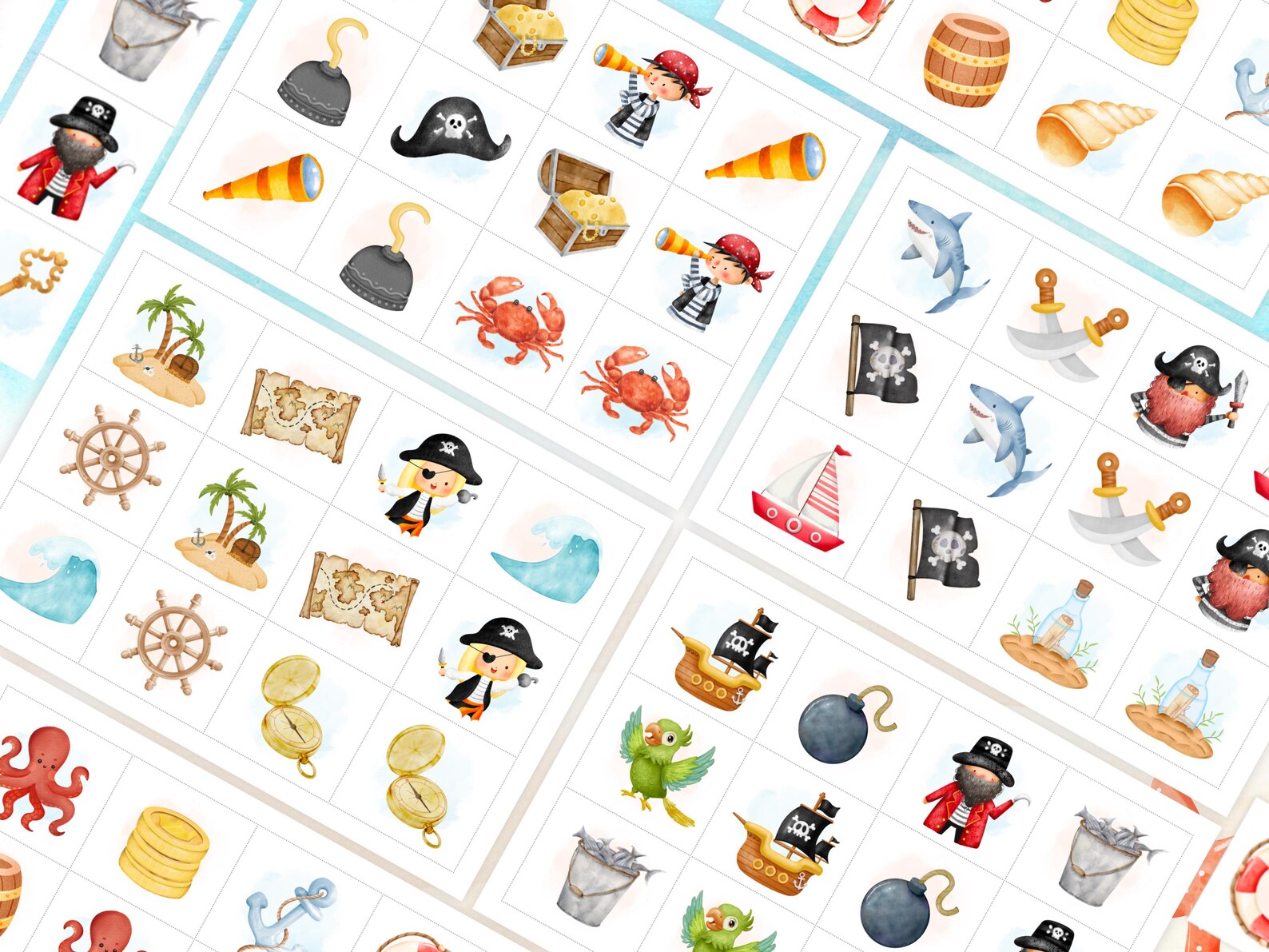 Printable Pirate Memory Game & Treasure Map - Fun Matching Activity for ...