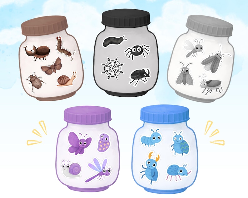 Bugs in Jars Color Sorting Activity: Preschool Learning Game (PDF ...