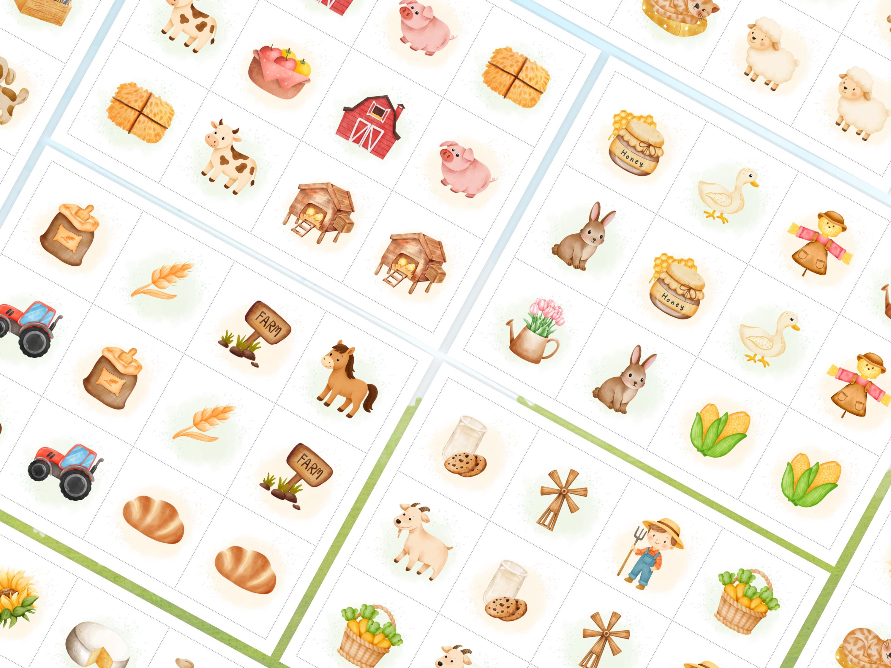 On the Farm Memory Game – Farm Preschool Activity for Kids, Printable ...