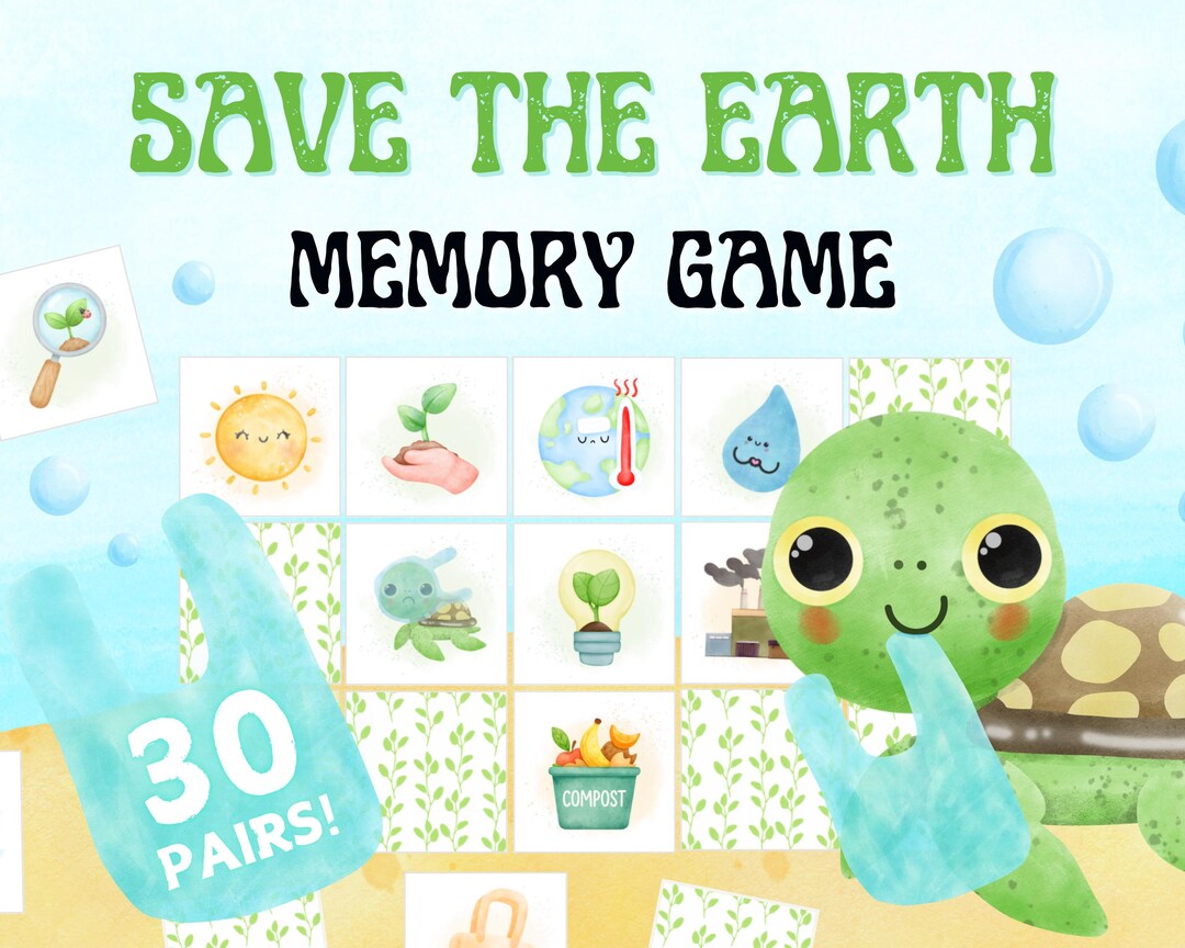 Printable Save the Earth Memory Game - Fun Matching Activity for Kids ...