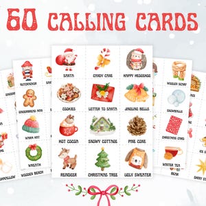 Christmas Bingo for Kids & Family Fun, Printable Christmas Game, 50 ...
