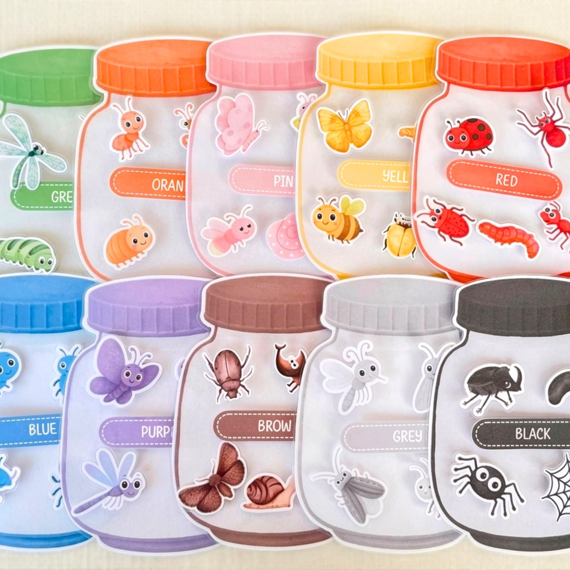 Bugs in Jars Color Sorting Activity: Preschool Learning Game (PDF ...