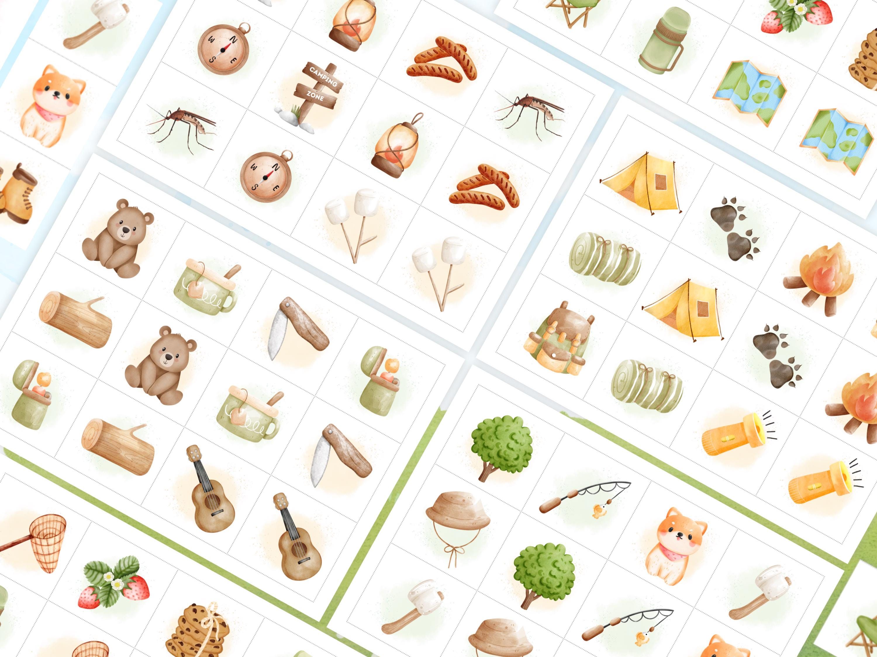 Printable Camping Memory Game - Fun Matching Activity for Kids (instant ...