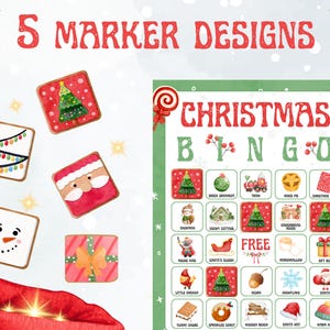Christmas Bingo for Kids & Family Fun, Printable Christmas Game, 50 ...