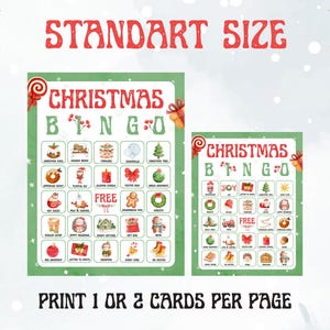 Christmas Bingo for Kids & Family Fun, Printable Christmas Game, 50 ...