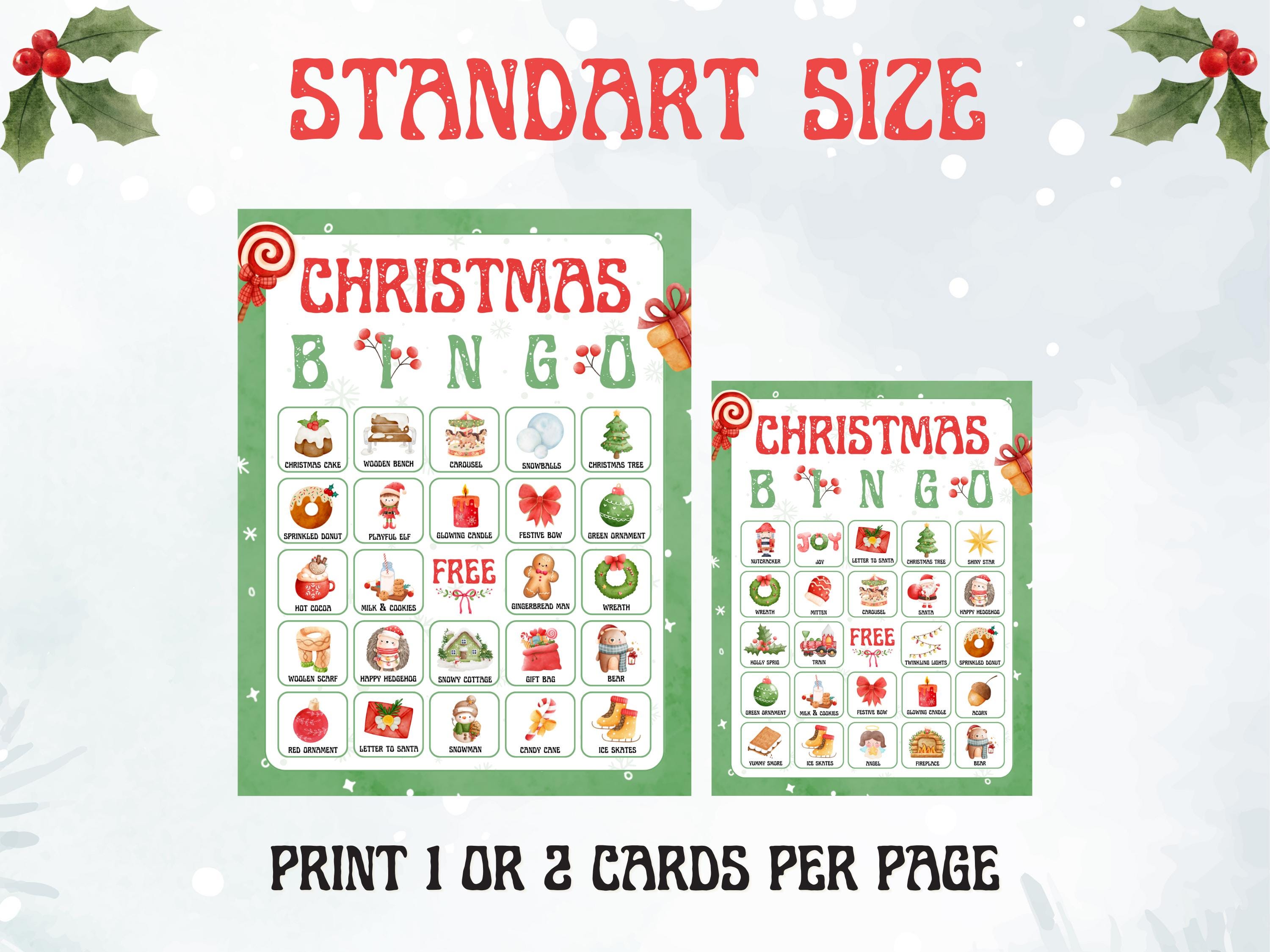 Christmas Bingo for Kids & Family Fun, Printable Christmas Game, 50 ...