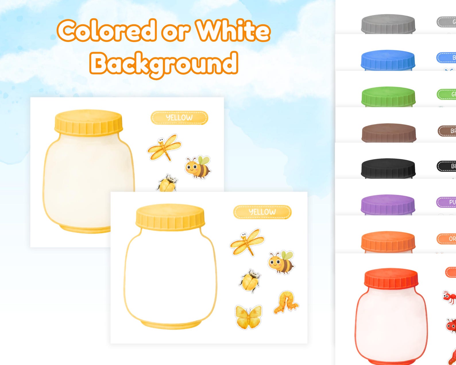Bugs in Jars Color Sorting Activity: Preschool Learning Game (PDF ...