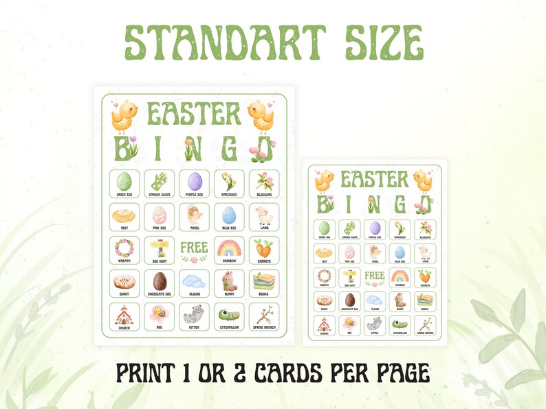 50 Easter Bingo Cards, Printable Spring Bingo, Easter Party Game for ...
