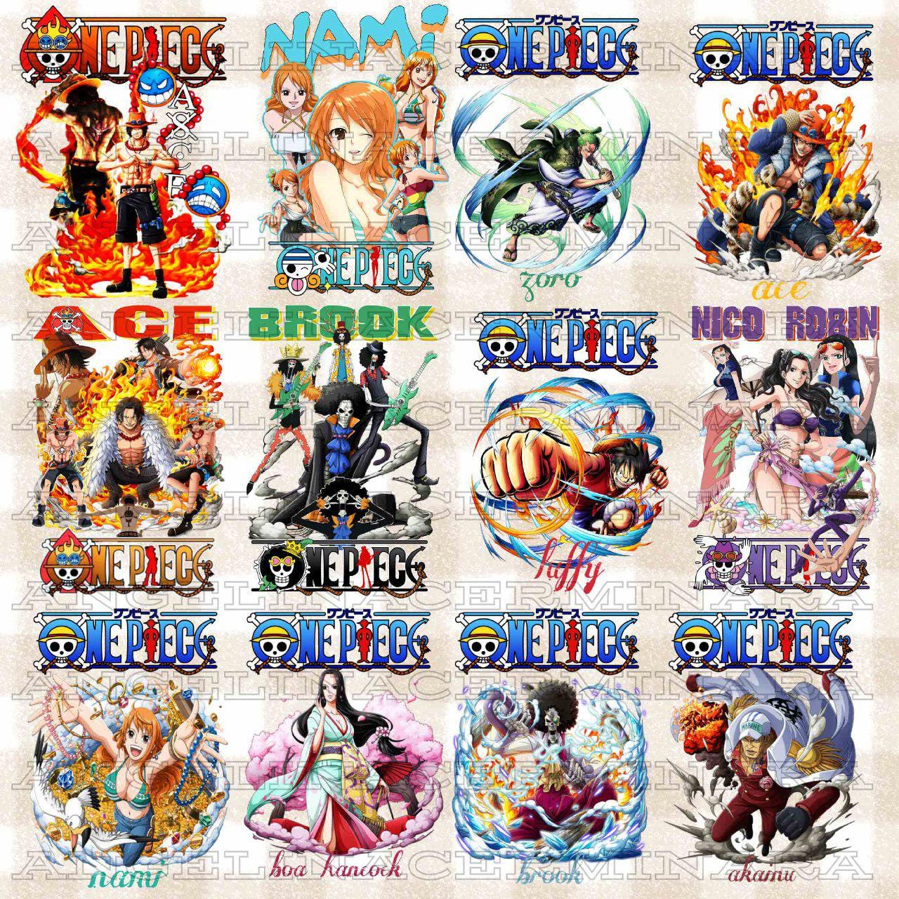 50 One Piece Designs Bundle, Anime Art, Instant Download, High-quality ...