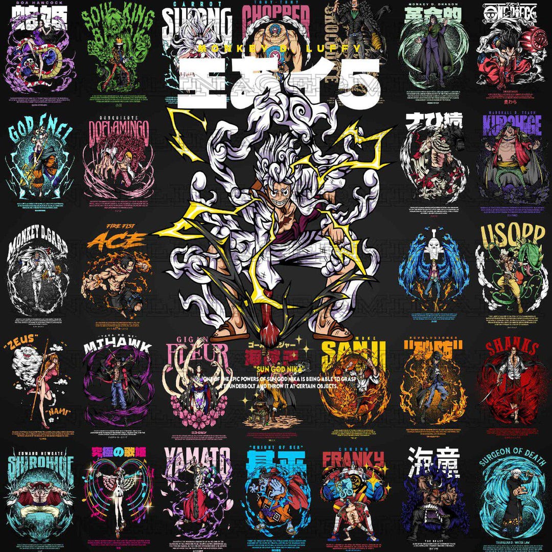 Mega One Piece Designs Bundle, Anime Art, Instant Download, High ...