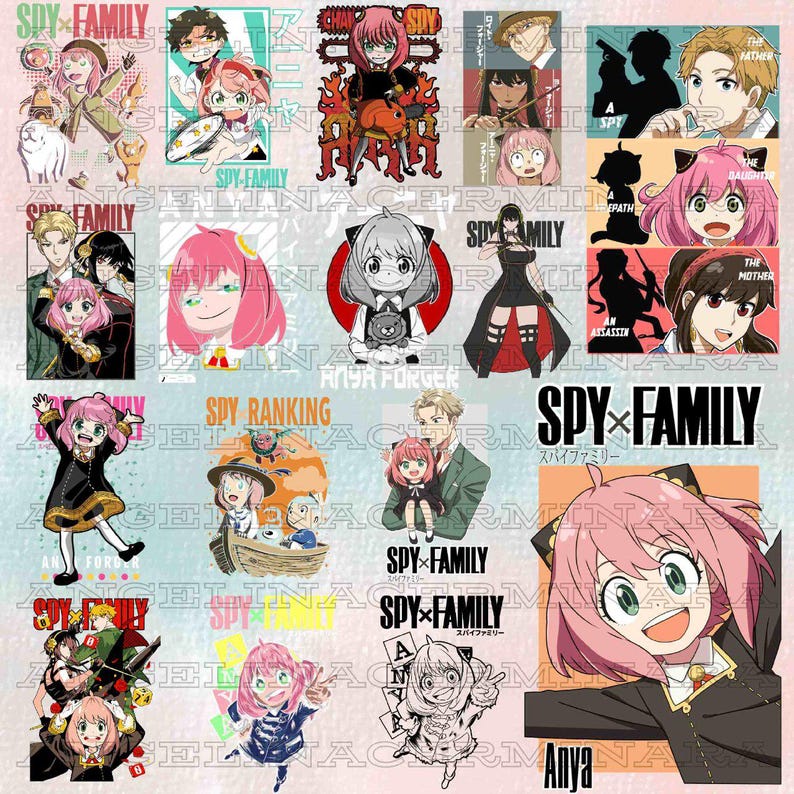 Spy Family Characters Png, Anime Trending T-shirt Design Premium Png ...