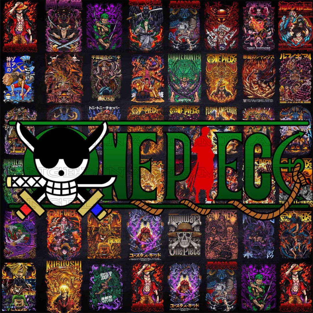 Anime Halftone Designs One Piece Designs Bundle, Anime Art, Instant ...