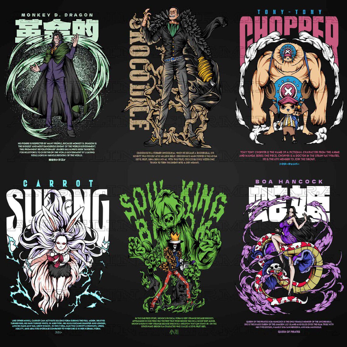 Mega One Piece Designs Bundle, Anime Art, Anime Halftone Designs, High ...