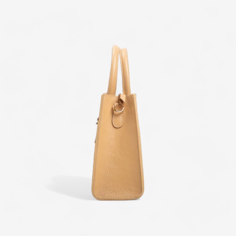 Powder V-shaped Leather Handbag - Sophistication and Delicate ...
