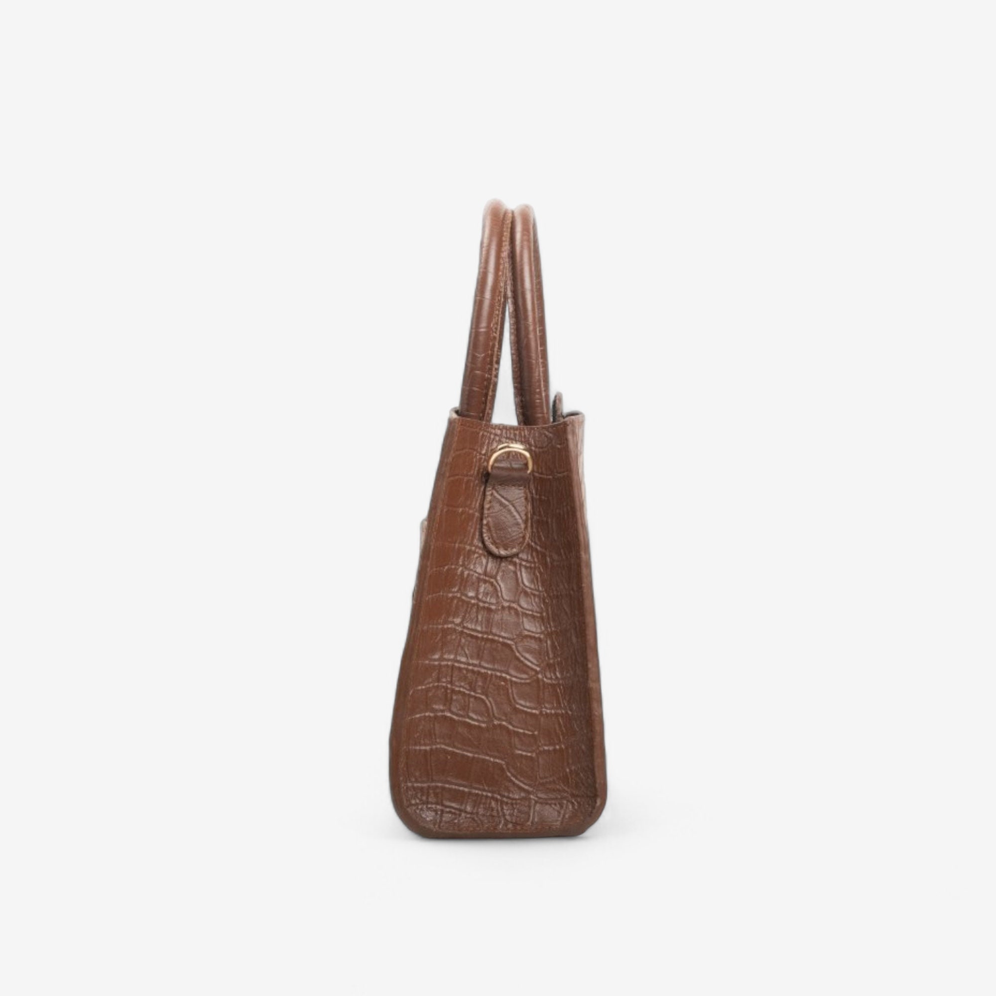 Brown V-shaped Leather Handbag - Classic Elegance With Modern Flair - Etsy