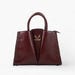 Bordeaux Leather Handbag With V-shape – Handcrafted Elegance and ...